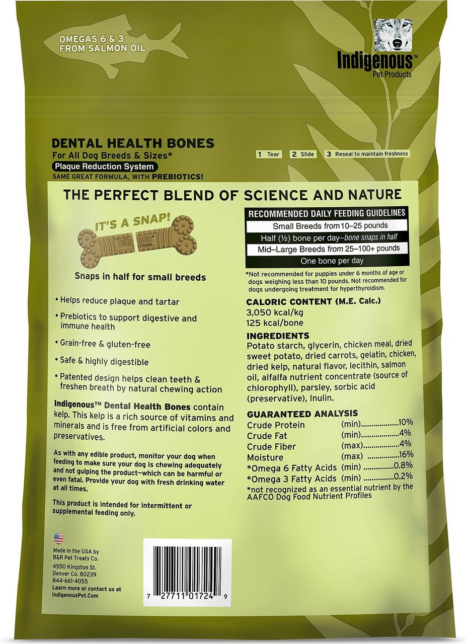 Indigenous Dental Health Bones Original Flavor Mini 40ct – Petshion ...